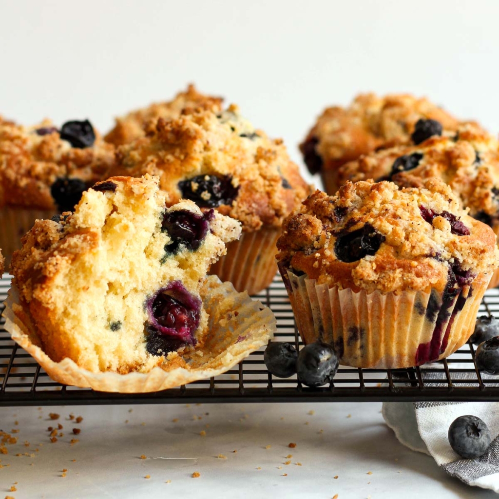 Tall Blueberry Muffins (Bakery Style) » Little Vienna